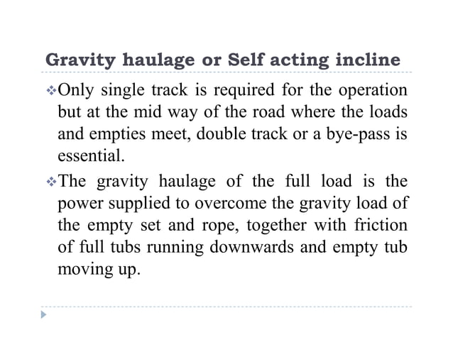 Haulage system in Mines | PDF | Rail Travel | Travel Type