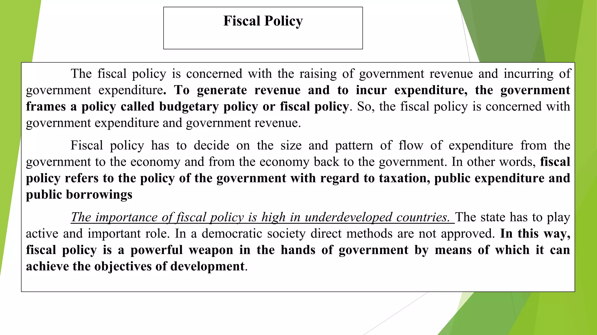 Monetary policy and fiscal policy | PPTX
