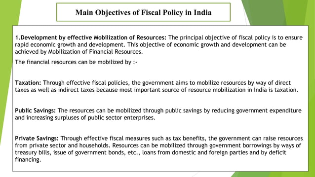 Monetary policy and fiscal policy | PPTX | Consumer Banking | Personal ...