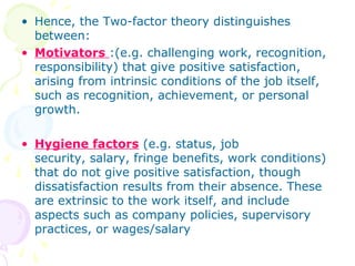 Unit 4, motivation theories | PPT