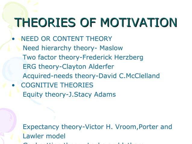 Unit 4, motivation theories | PPT
