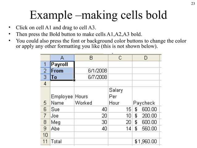 Unit 4 ms excel of class 8 | PPT | Computing | Technology & Computing