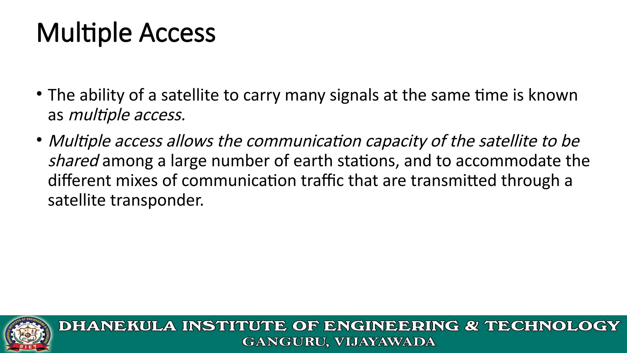 Unit 4 Multiple Access.ppt presentation for Satellite communication | PPT