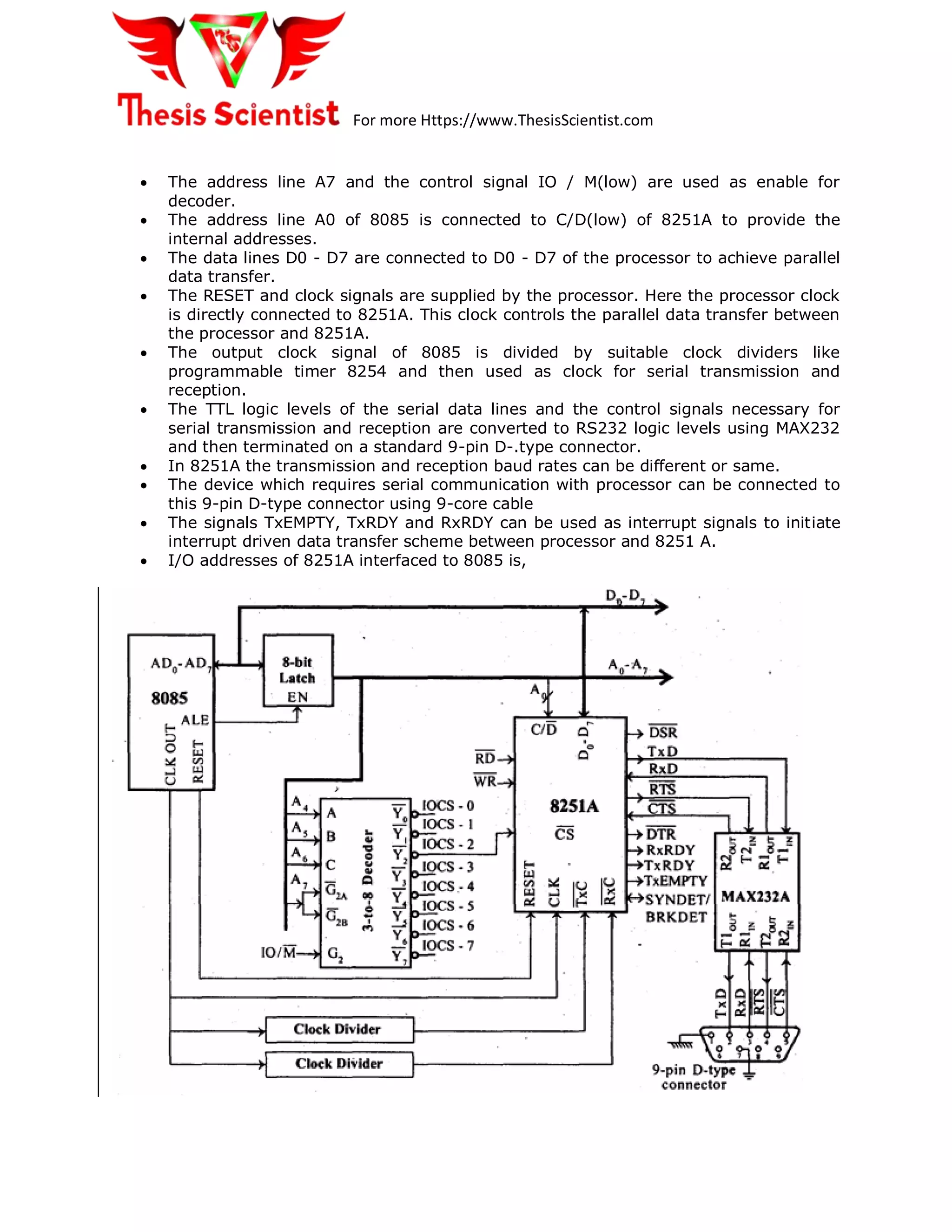INTERFACING WITH INTEL 8251A (USART) | PDF