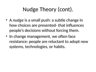 Nudge Theory- Applying Behavioral Change | PPTX