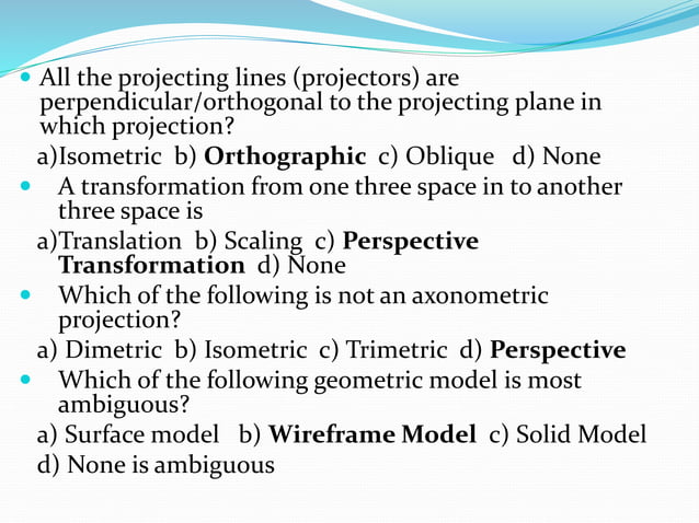 CAD CAM Objective Questions & Multiple drawing environment | PPT
