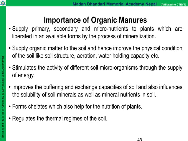Unit 4 Organic Manures and fertilizer definition and its types.pptx