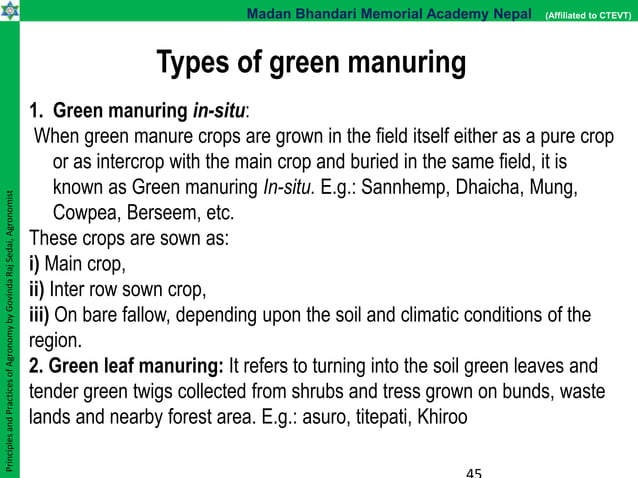 Unit 4 Organic Manures and fertilizer definition and its types.pptx