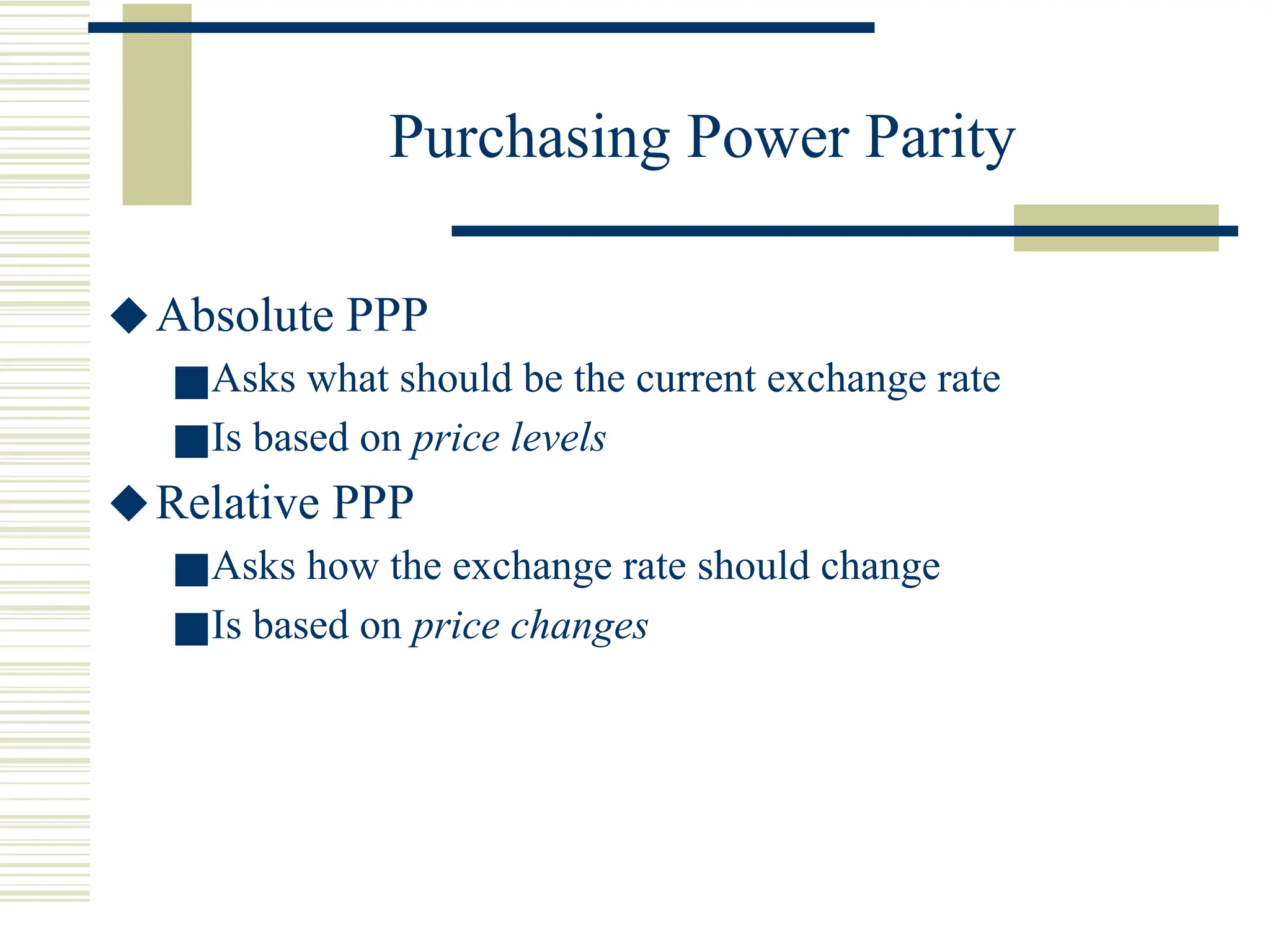 Unit 4 Parity (1).pptx purchasing power parity interest rate parity | PPTX