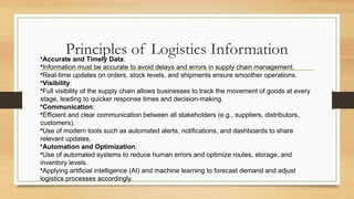 Logistics in supply chain management with linking of logistics | PPTX