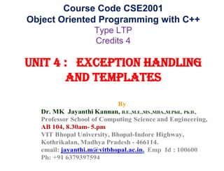 Unit 4_Part 1 CSE2001 Exception Handling and Function Template and ...