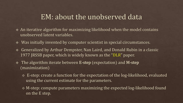 Unit 4 Statistical Learning Methods Em Algorithm Ppt