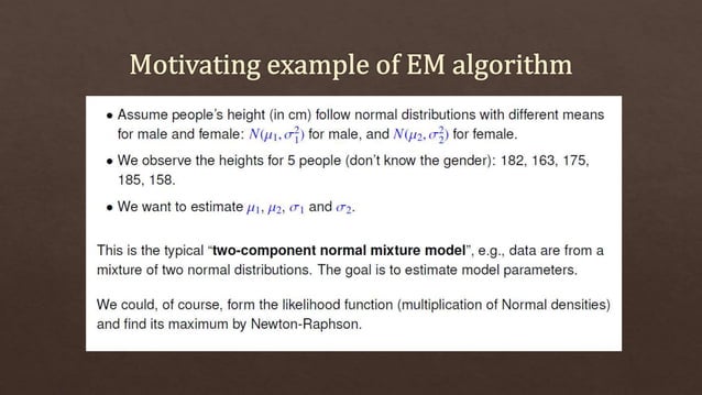 Unit 4 Statistical Learning Methods Em Algorithm Ppt