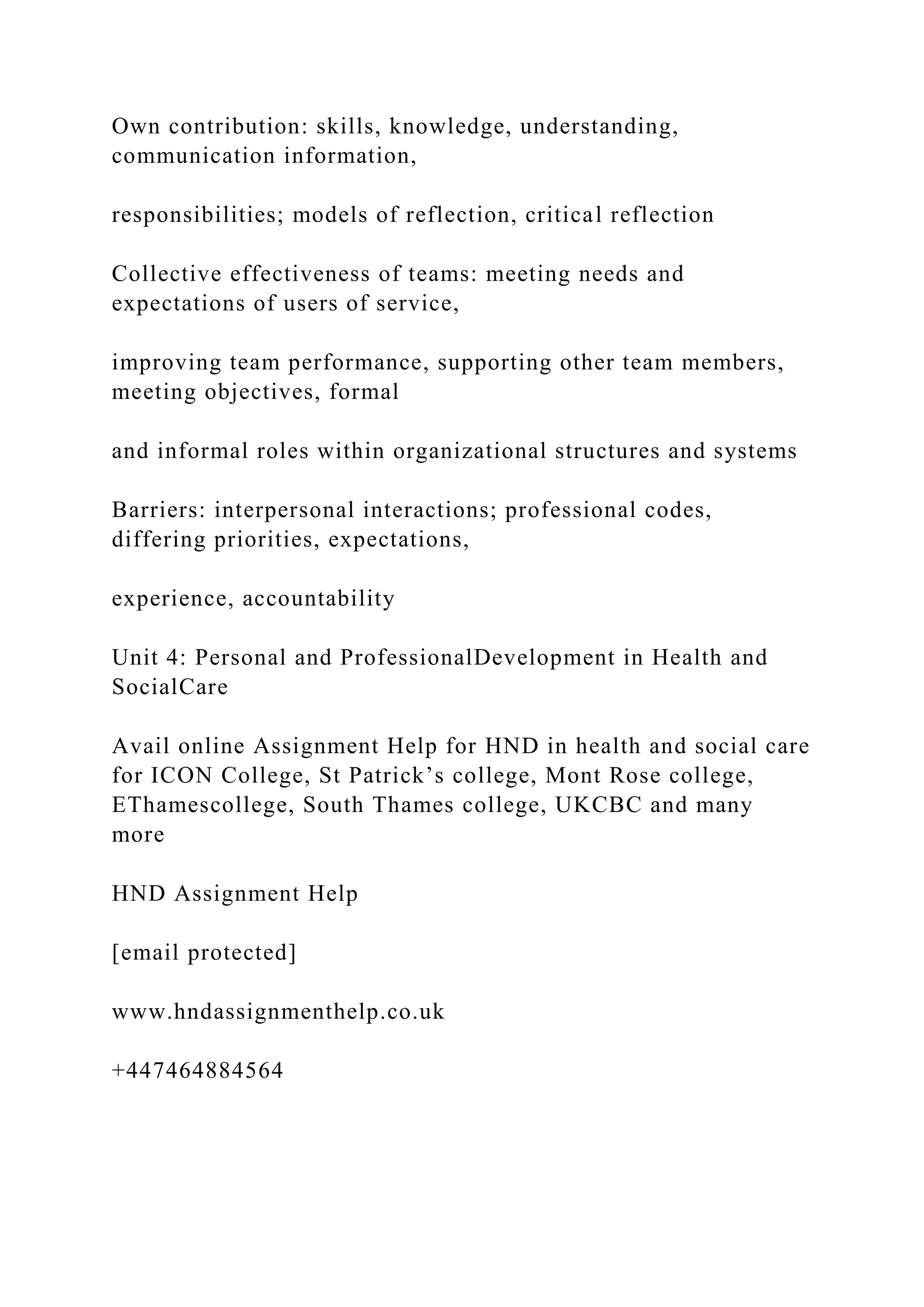 Unit 4 Personal and professional Development in HSCUnit 4 P.docx