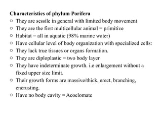 Unit 4 Phylum Porifera lecture note.pptx