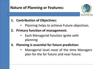 Unit 4 planning function of the management | PPTX