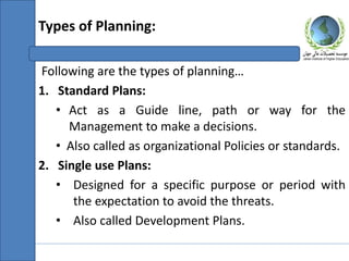 Unit 4 planning function of the management | PPTX