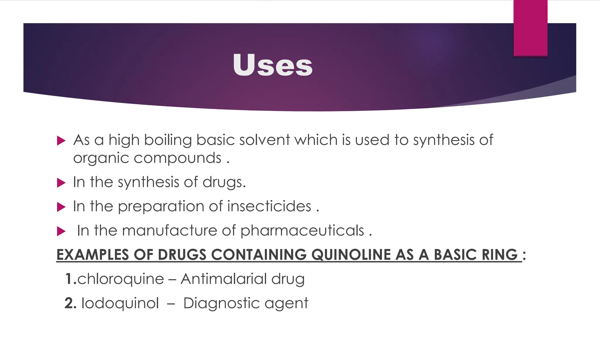Unit 4 Pharmaceutical Organic Chemisty 3 Quinoline | PDF
