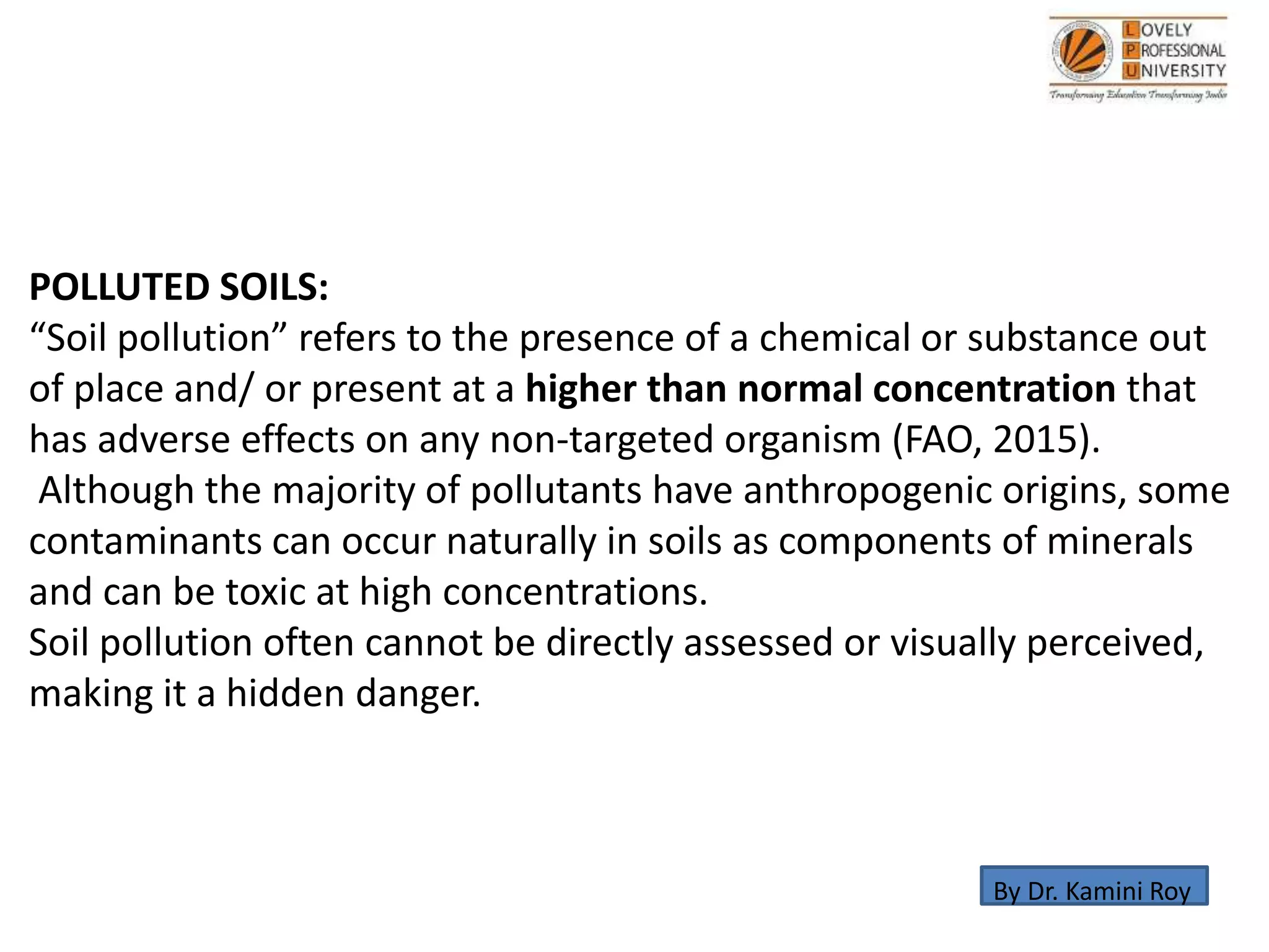 Unit 4 polluted soil and its remediation sol220 | PPTX