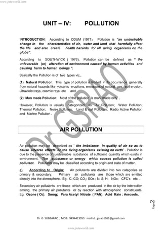 Unit 4 pollution_pdf | PDF | Indoor Environmental Quality | Home & Garden