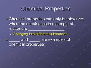 Unit 4 Chemical Properties | PPT