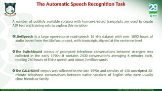 Automatic Speech Recognition Task – Feature Extraction for ASR: Log Mel Spectrum | PPTX