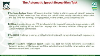 Automatic Speech Recognition Task – Feature Extraction for ASR: Log Mel Spectrum | PPTX