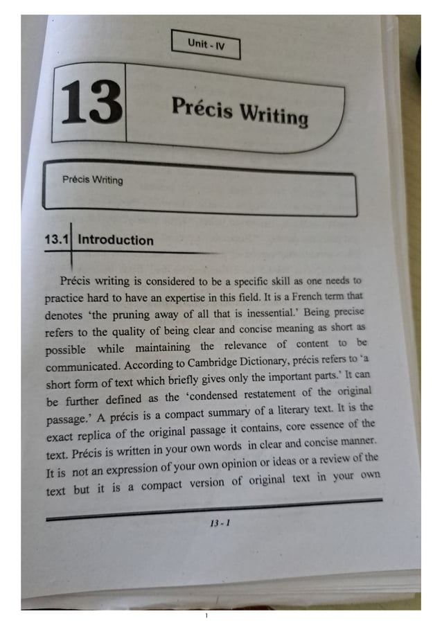 Unit 4 précis writing .pdf literature engineering | PDF