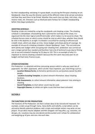 Understanding the requirements of pre-production. | DOCX