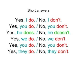 Unit 4 present simple | PPT