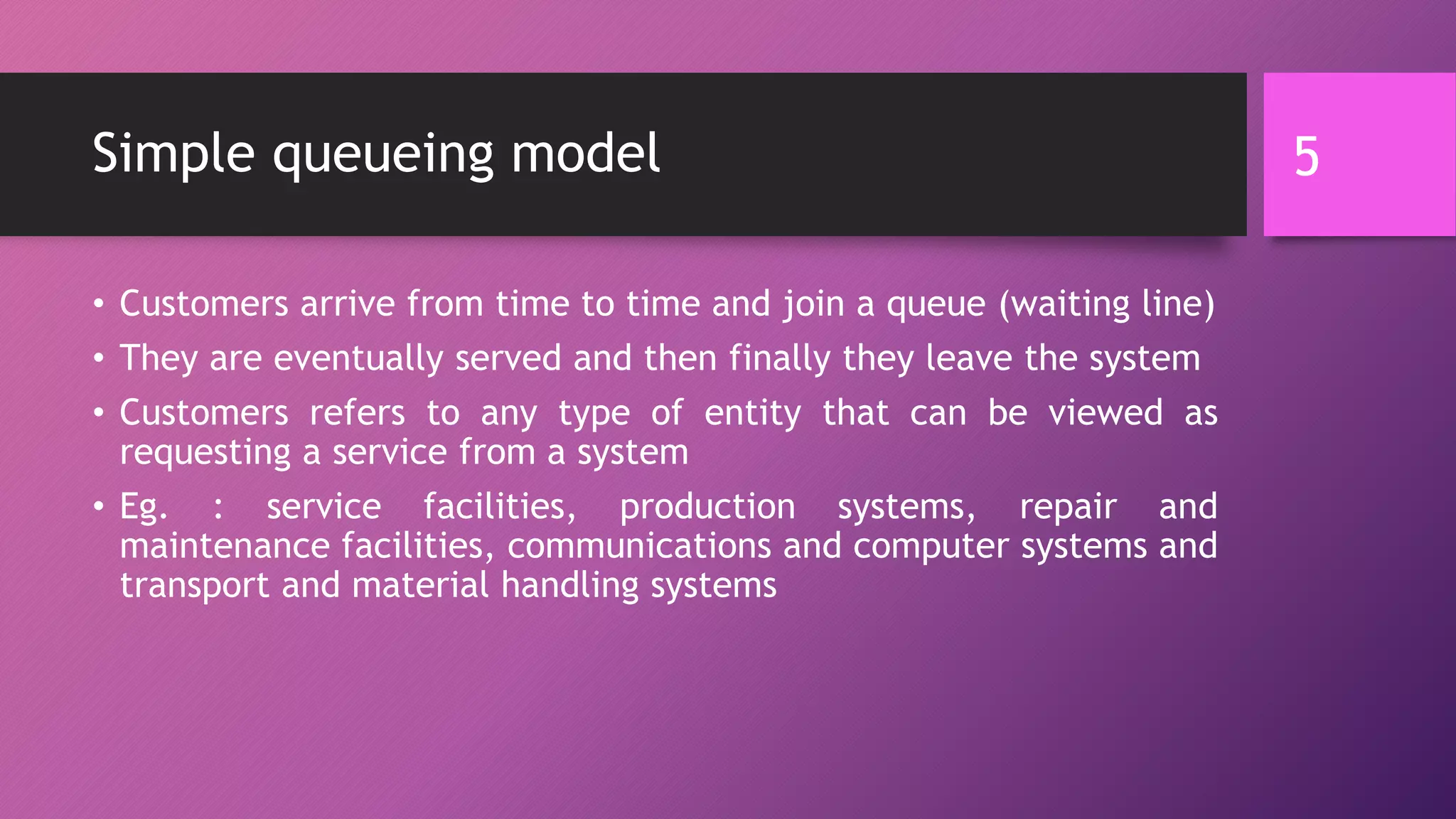 Unit 4 queuing models | PPTX