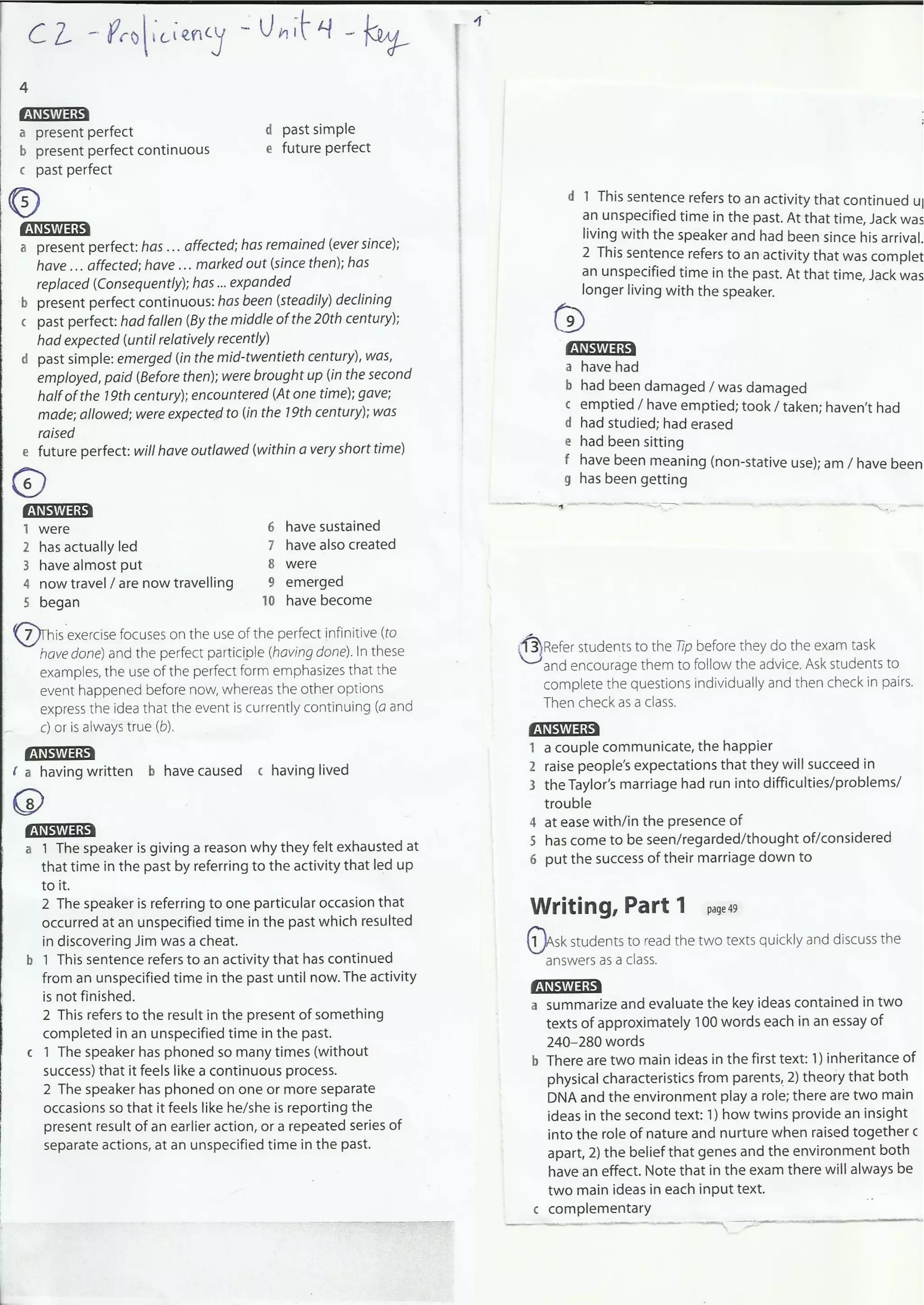 Unit 4 reading and writing key for c2 students | PDF