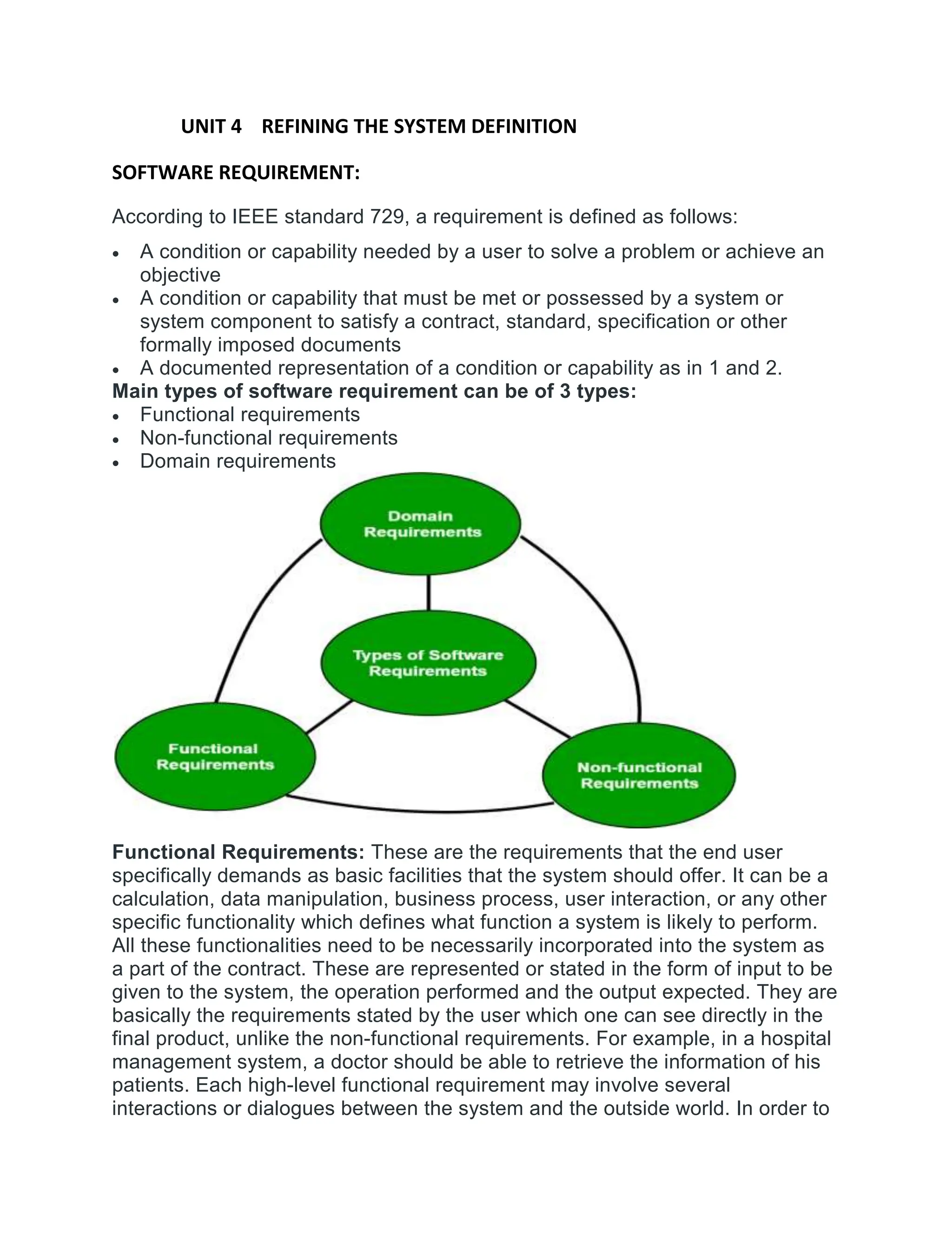 UNIT 4 REFINING THE SYSTEM DEFINITION.docx