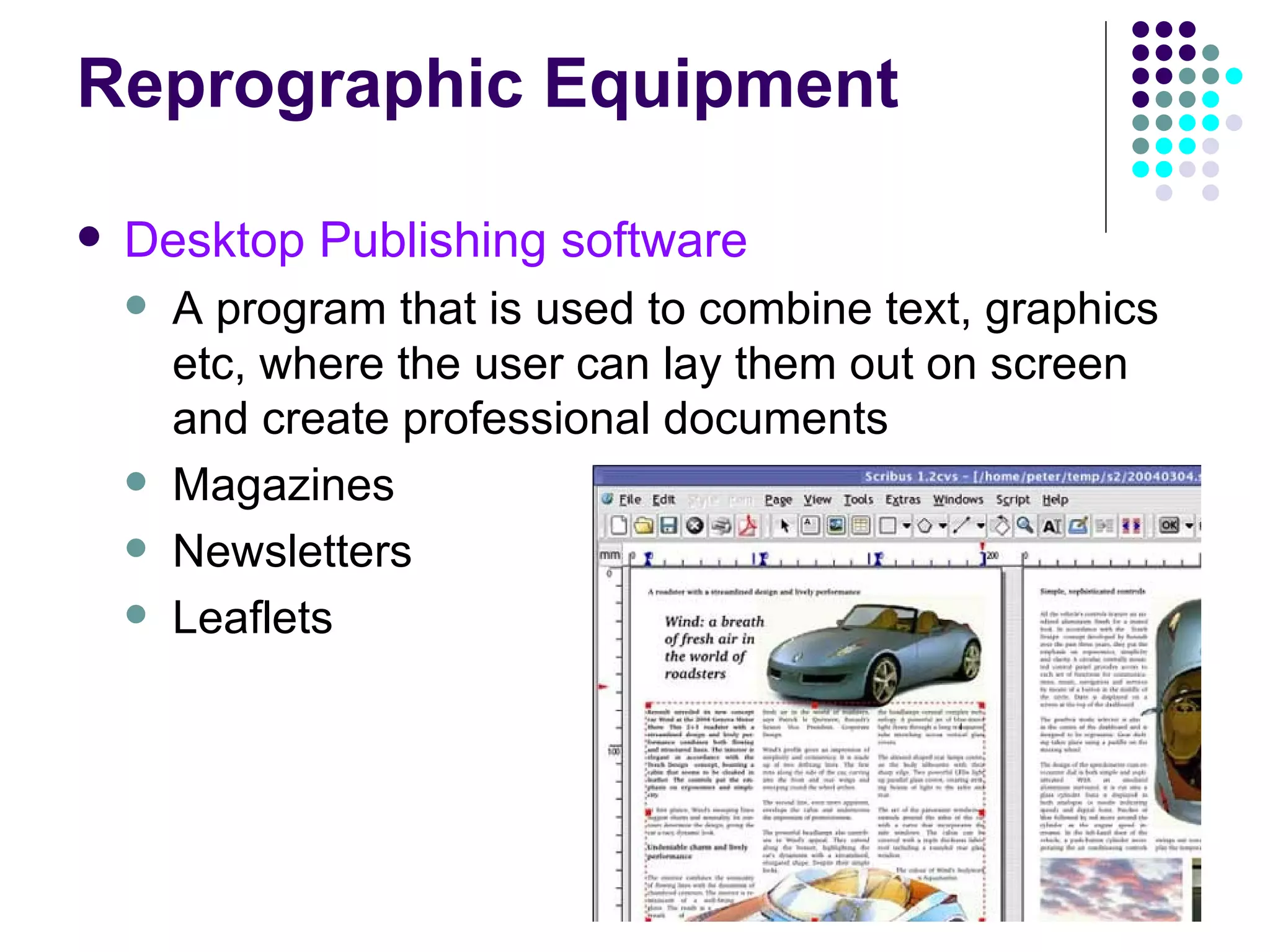 Unit 4 Reprographics | PPT