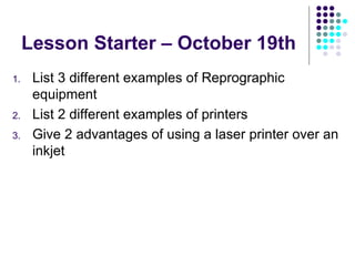 Unit 4 Reprographics | PPT