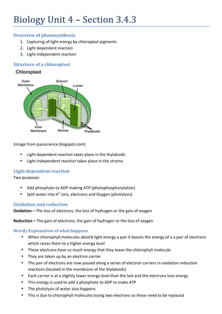 AQA Biology Unit 4 Revision Notes | PDF