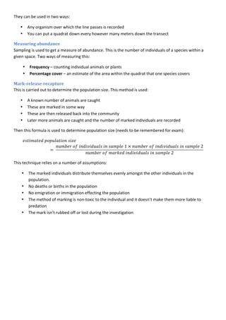 AQA Biology Unit 4 Revision Notes | PDF