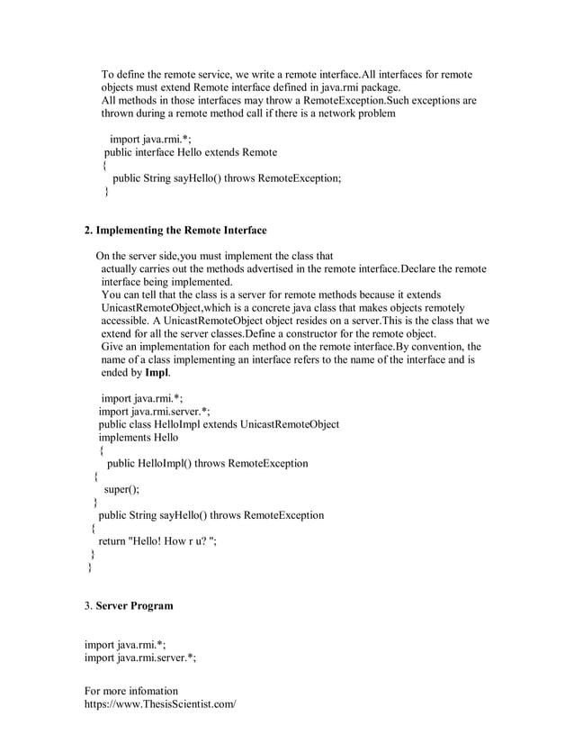 RMI (Remote Method Invocation) | PDF