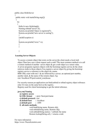 RMI (Remote Method Invocation) | PDF
