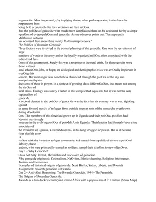 Unit 4 rwanda and genocide | PDF