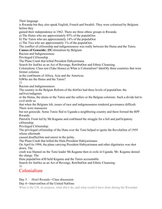 Unit 4 rwanda and genocide | PDF