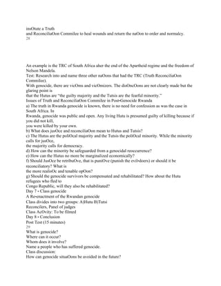 Unit 4 rwanda and genocide | PDF