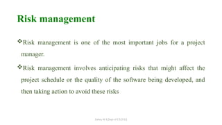 UNIT4_SE - Software project Management, Risk In software Projects.pptx