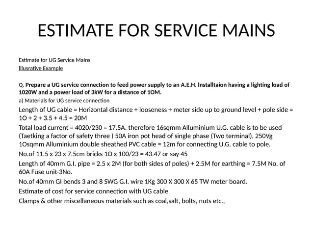SERVICE CONNECTION, INSPECTION AND TESTING OF INSTALLATION | PPTX