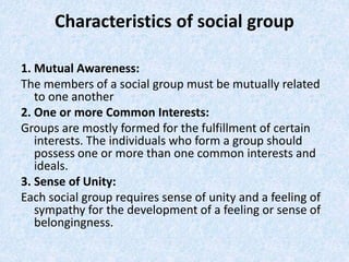 unit 4 sociology Social groups and Processes For Nursing Students | PPTX