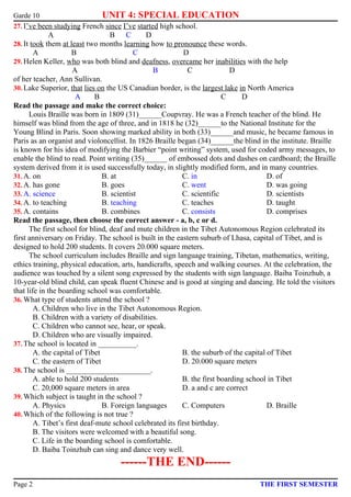 Unit 4: special education tiếng Anh 10 | PDF | Free Download