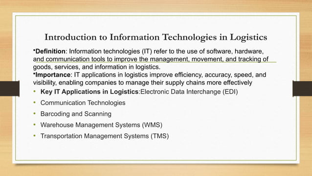 understanding the term logistics with its principle | PPT