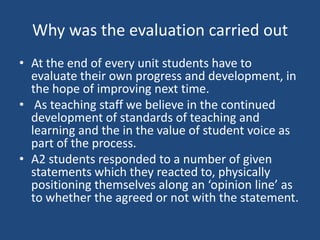 Unit 4 student evaluation and feedback | PPTX