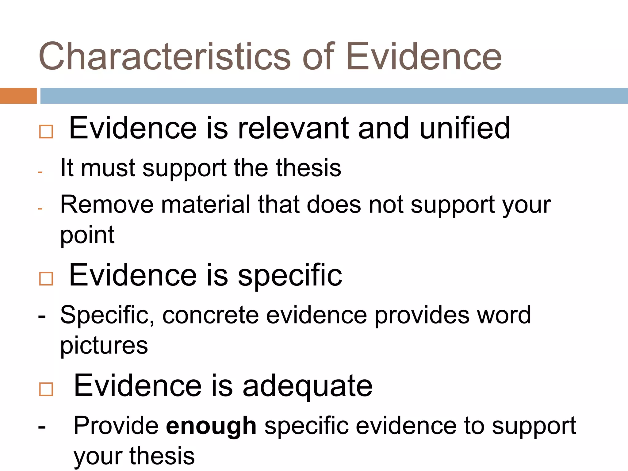 Unit 4 supporting the thesis with evidence | PPTX