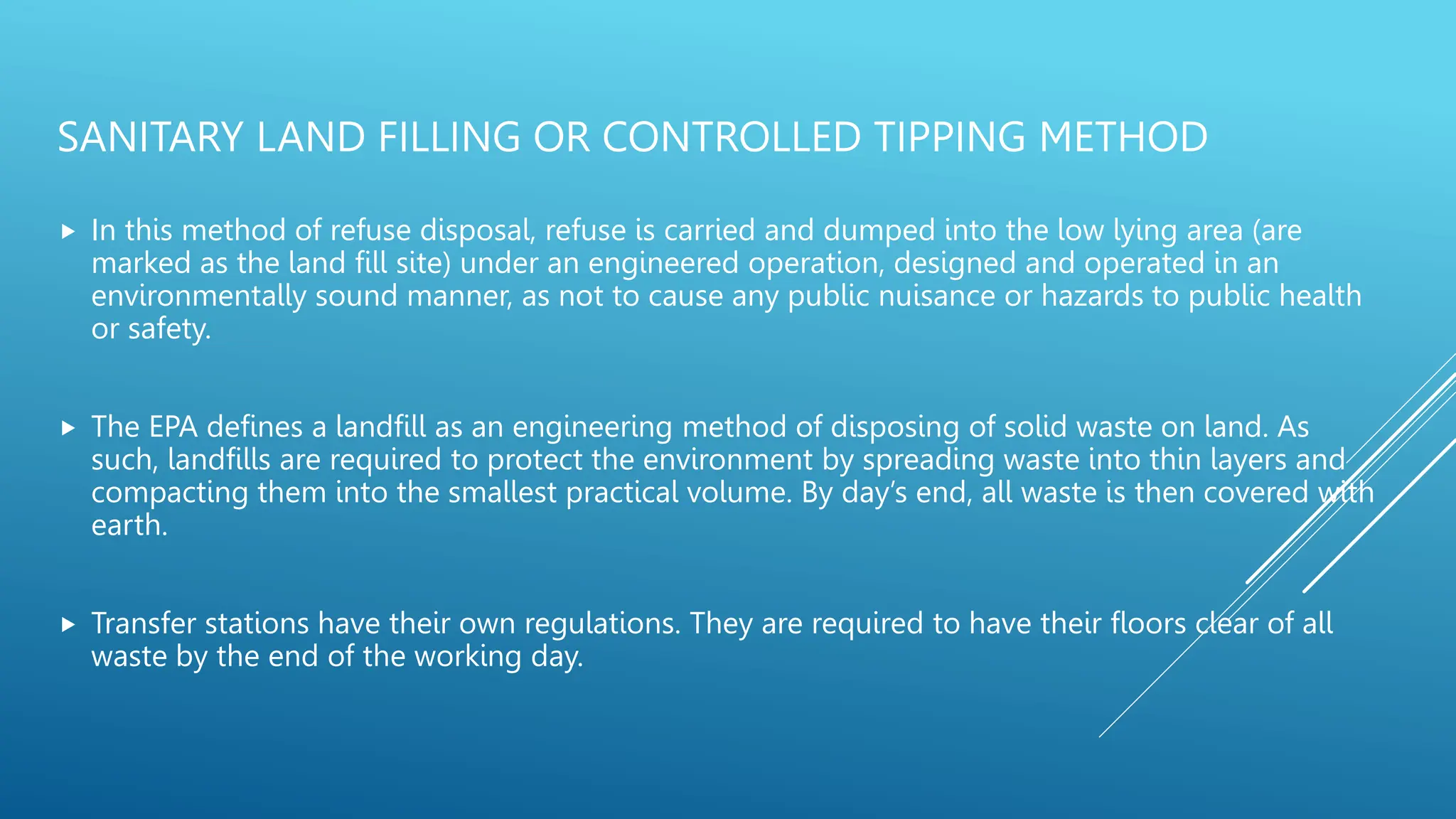 sanitary landfills design operation and management | PPTX